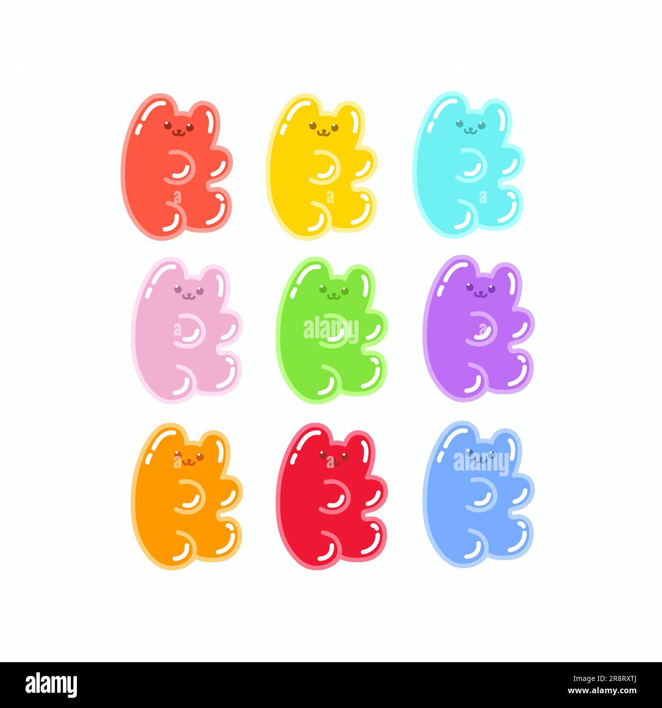 Gummy bears on white vector hi-res stock photography and images - Alamy