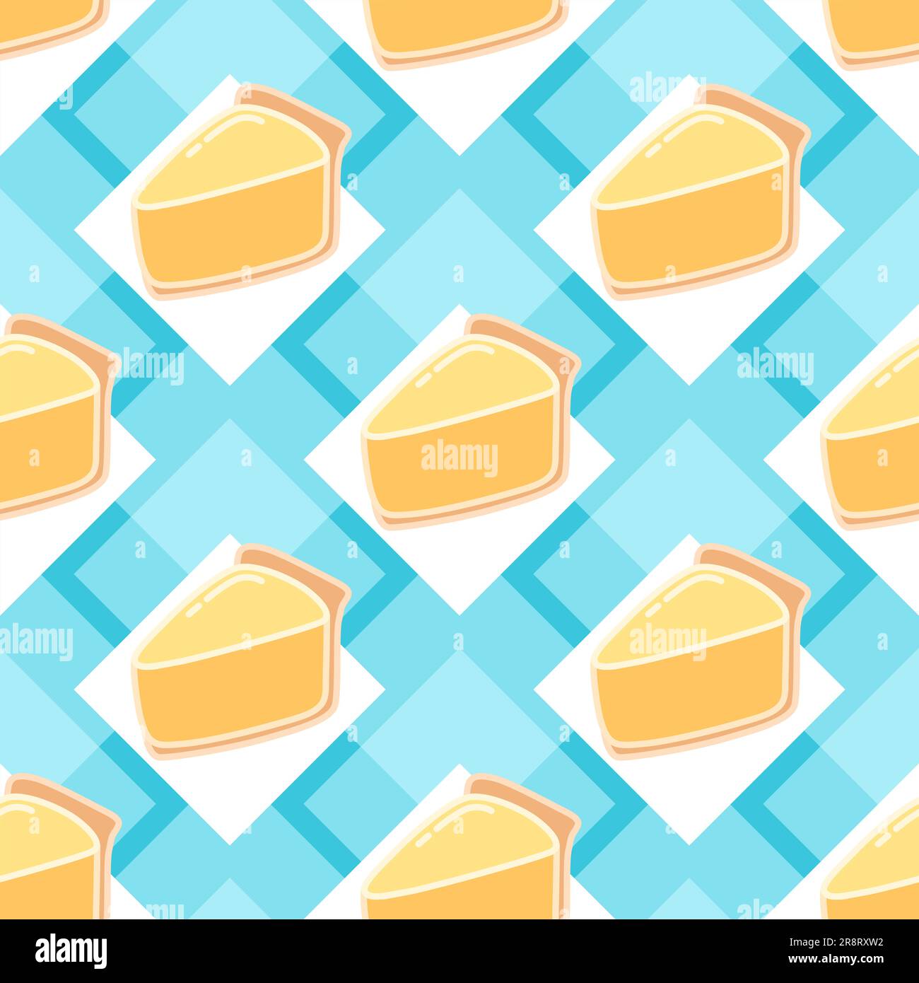 Cartoon cheesecake vector seamless pattern Stock Photo - Alamy