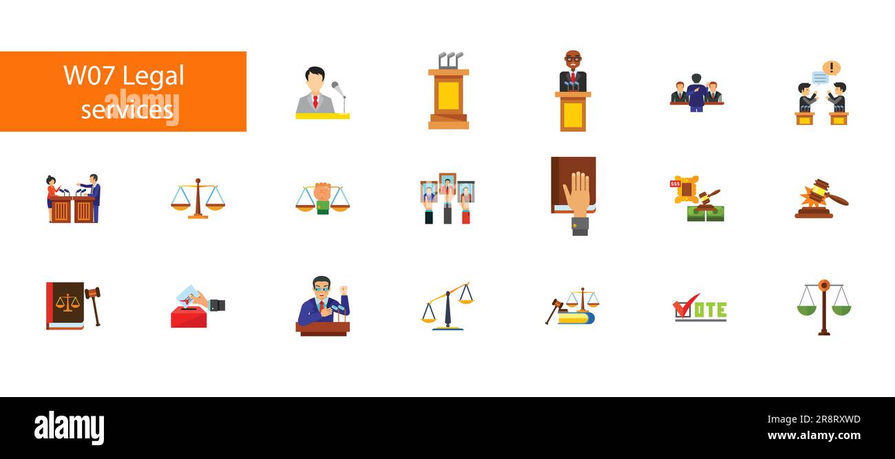 Legal service icon set Stock Vector Image & Art - Alamy