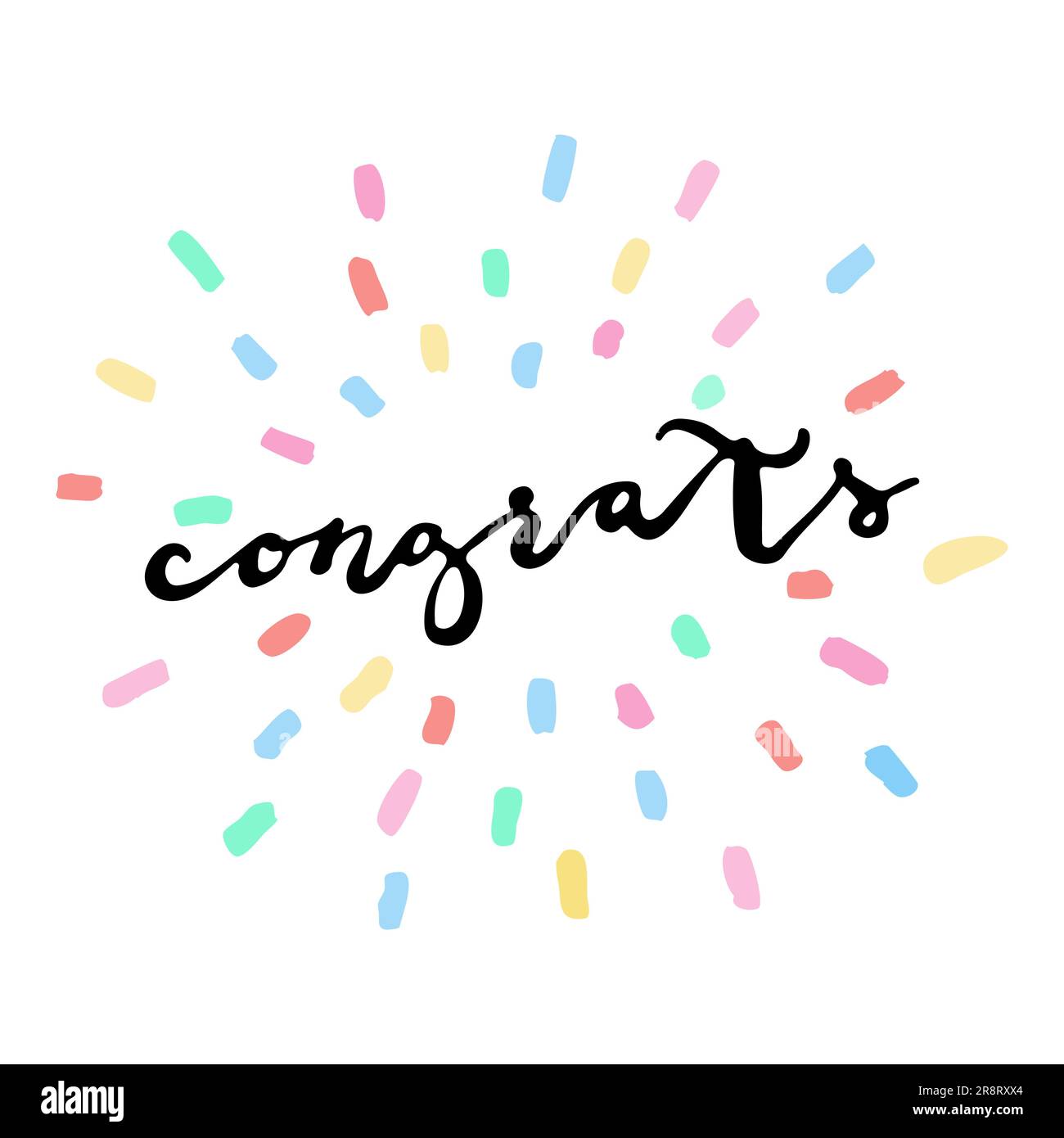 Congratulations. Vector illustration isolated on white background Stock ...
