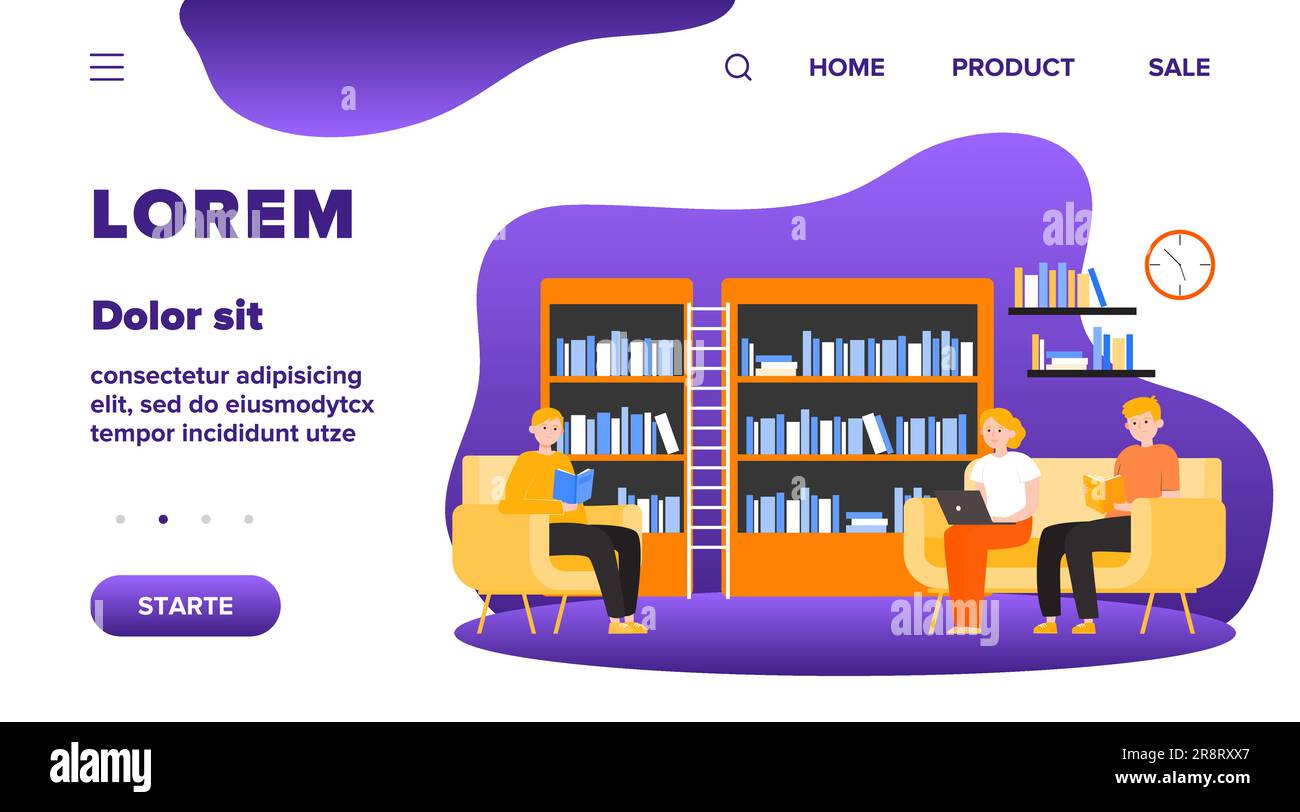 People in library flat vector illustration Stock Vector Image & Art - Alamy