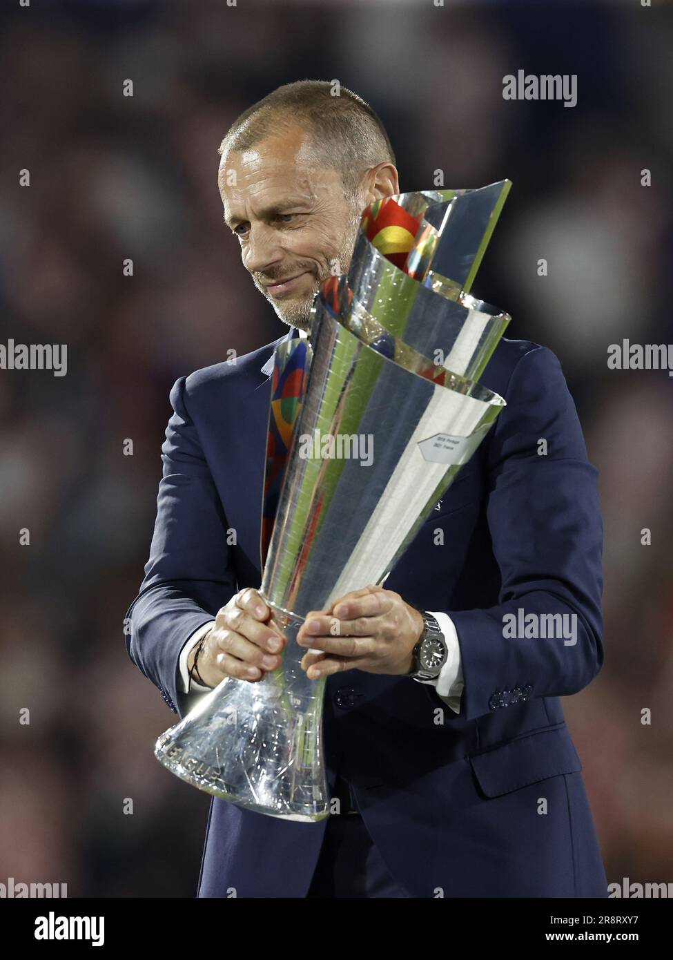 ROTTERDAM - UEFA President Aleksander Ceferin with the Nations League ...