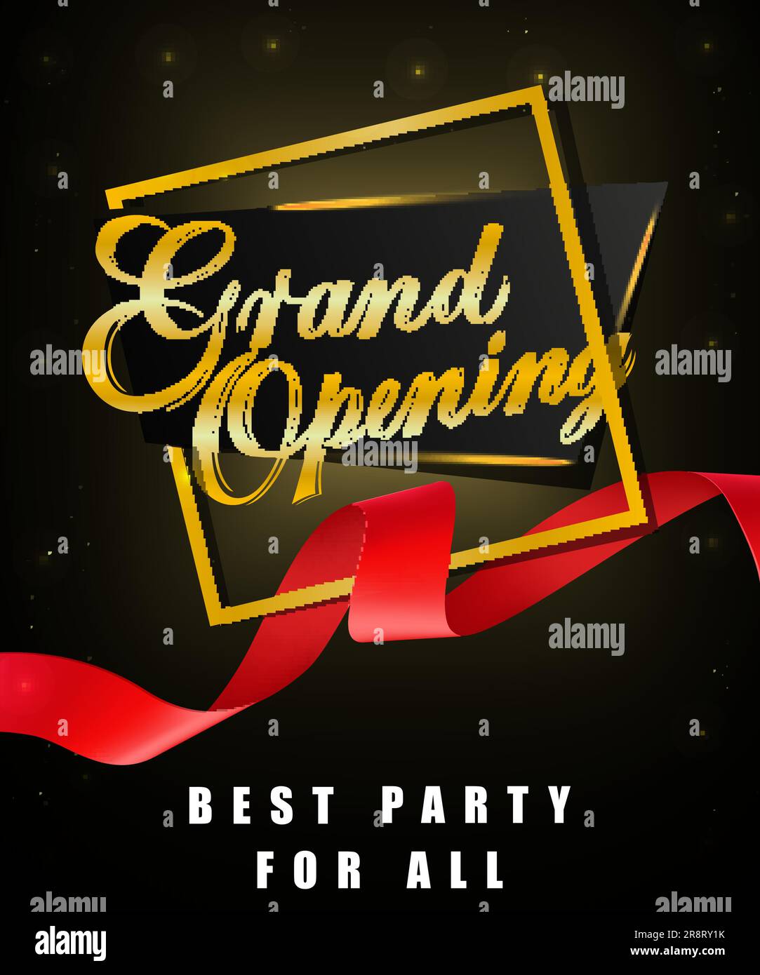 Grand opening, best party for all festive poster design Stock Vector ...
