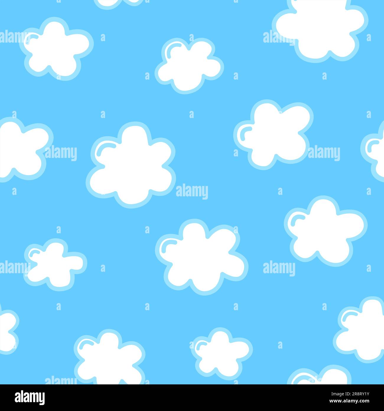 Cute cartoon clouds seamless vector pattern Stock Photo - Alamy