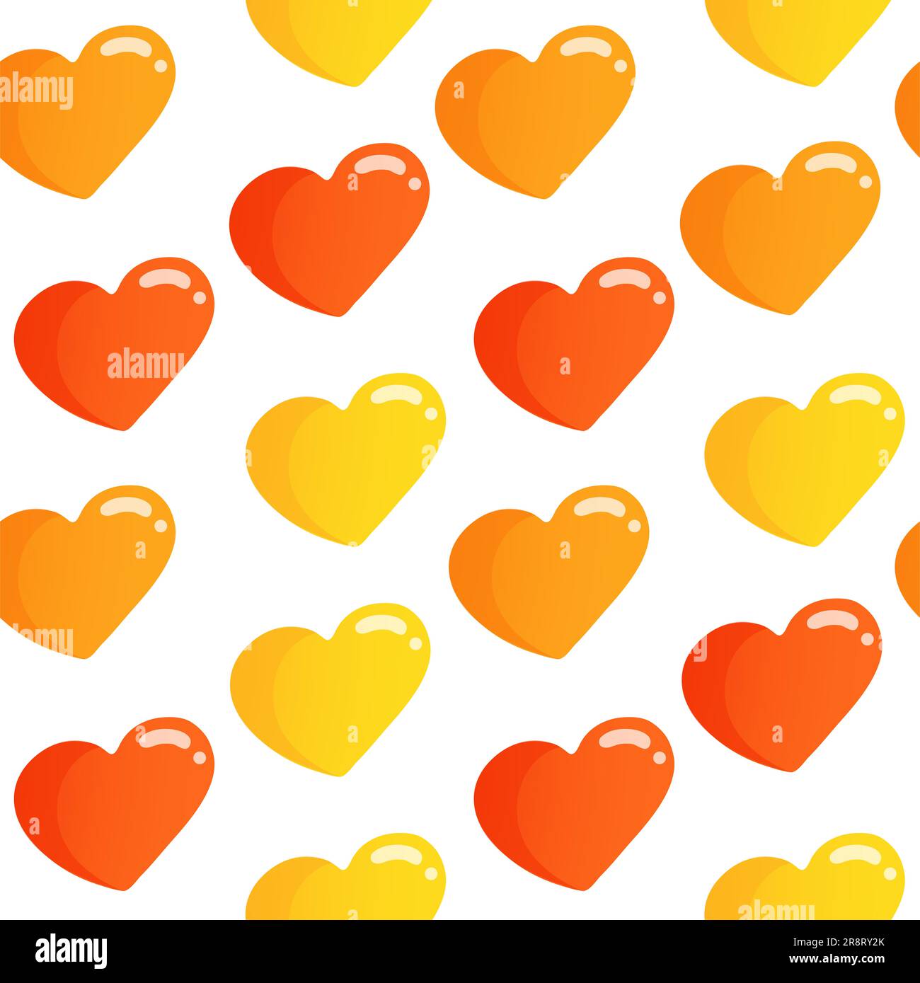 Cute cartoon hearts seamless colorful vector pattern Stock Photo - Alamy