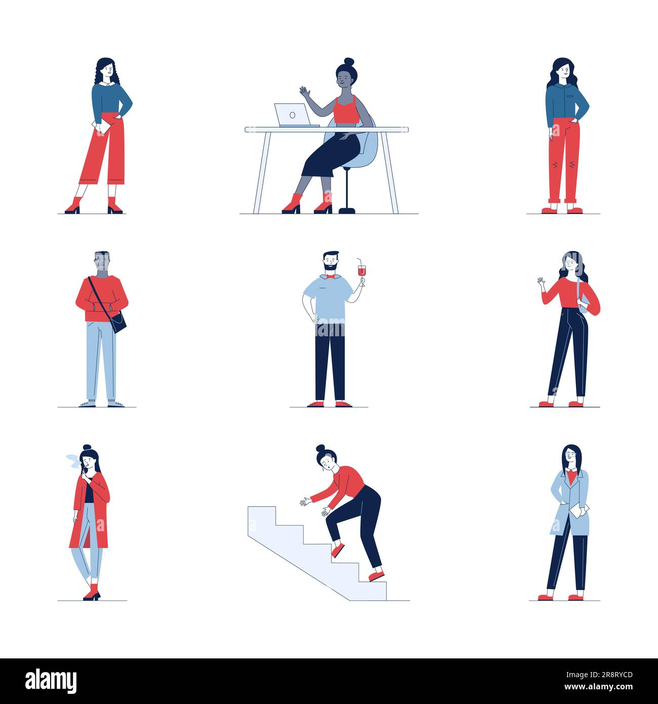 Creative collection of diverse cartoon people Stock Vector Image & Art ...