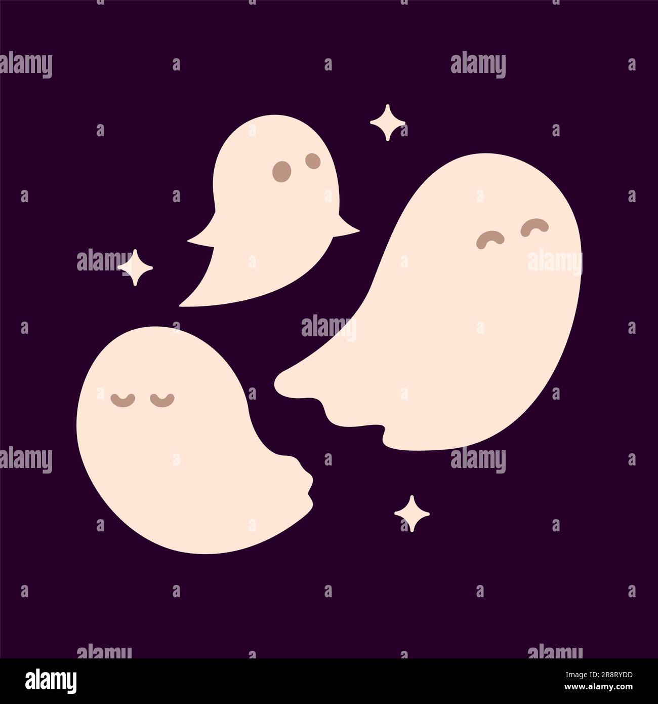 Cute ghost. Vector illustration Stock Photo - Alamy