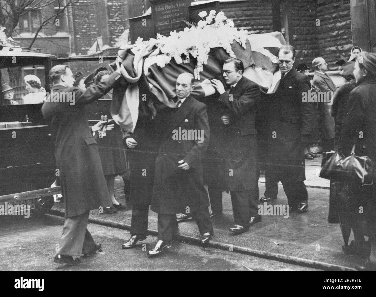 Funeral Of Richard Tauber The flower-laden coffin is carried from the ...