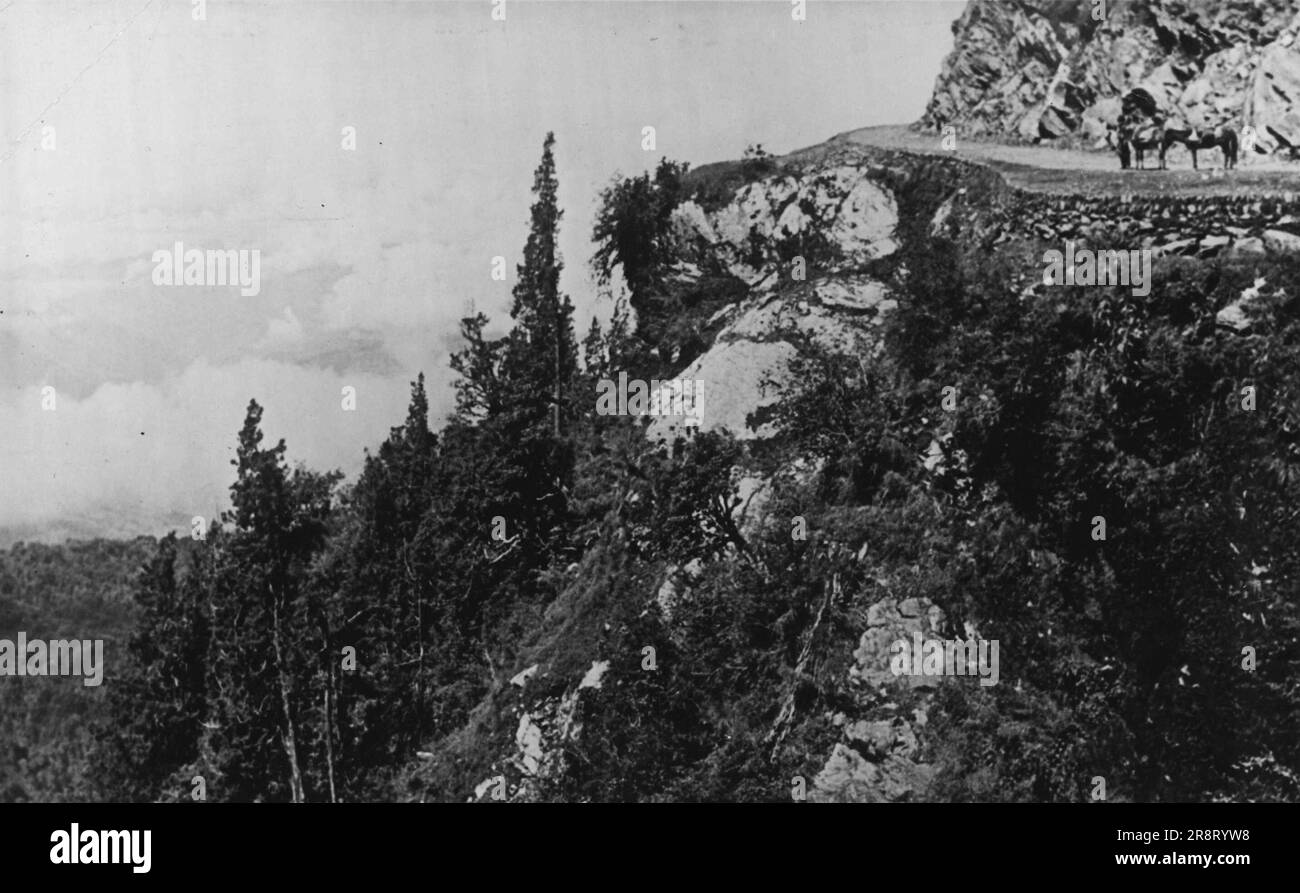 Tibet, Hermit Kingdom -- On the way back to India the mountain road, at ...