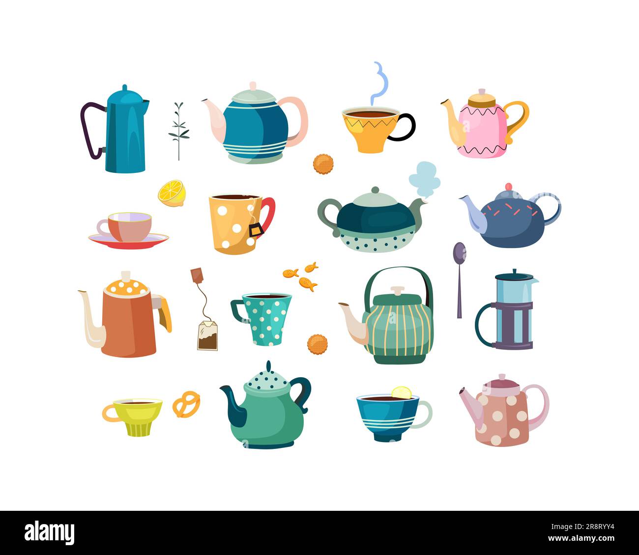 Ceramic pottery porcelain teapots Stock Vector Images - Alamy