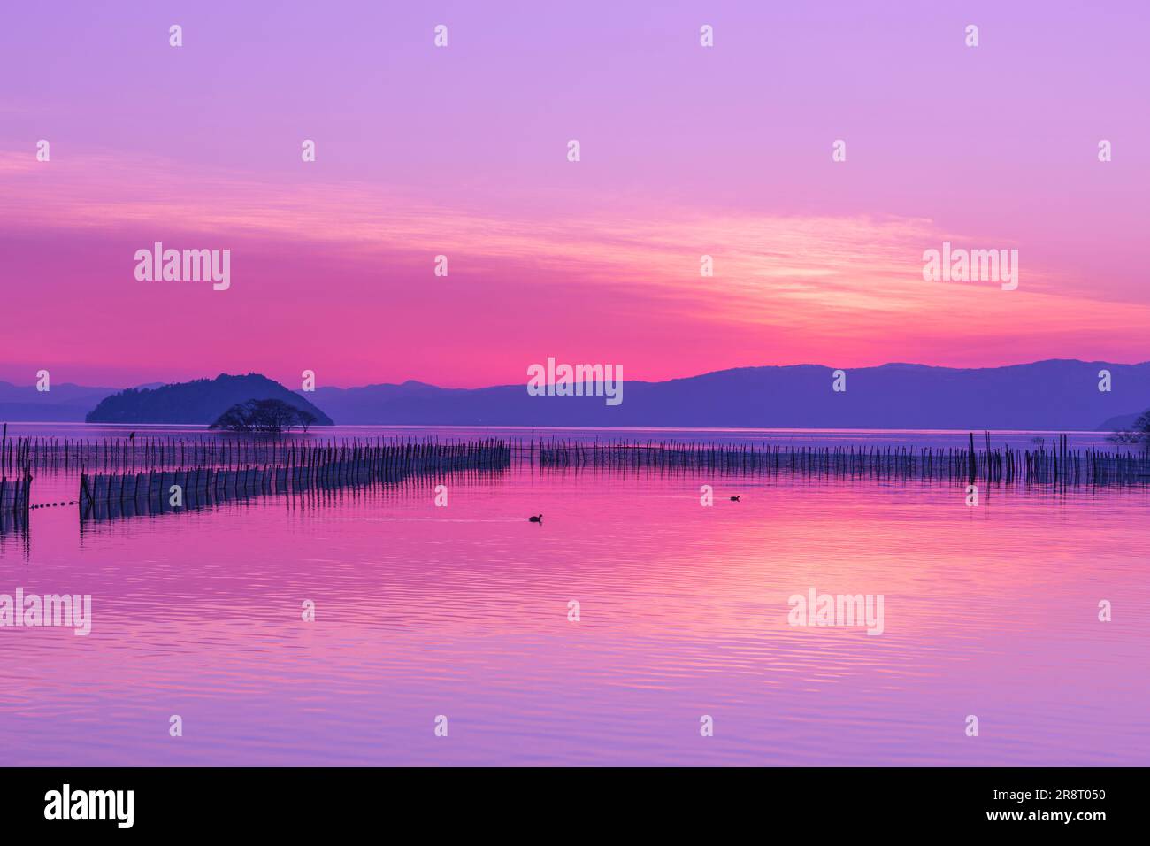 Evening view of Lake Biwa Stock Photo - Alamy