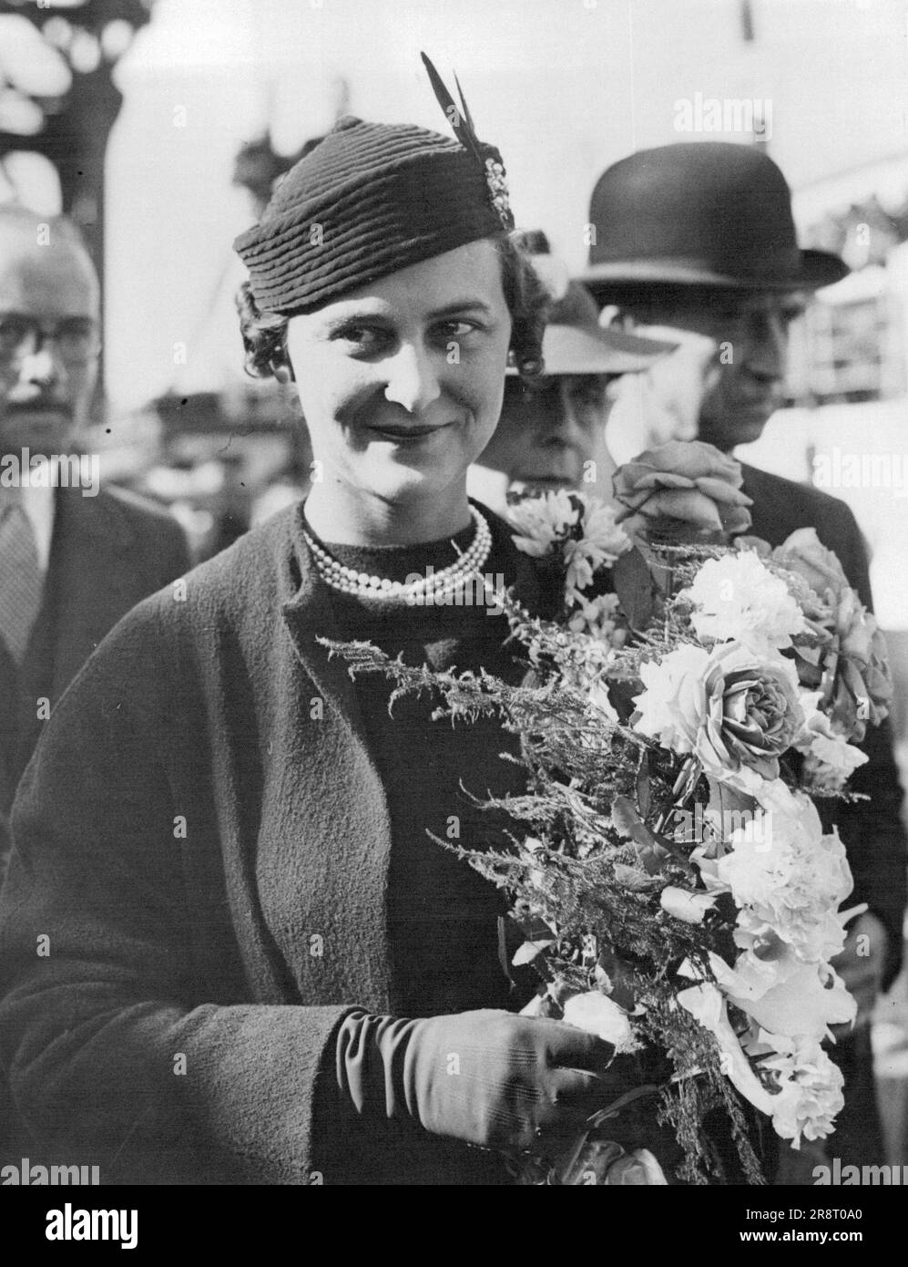 The Arrival of The Princess Marina In England -- Our photograph shows a ...