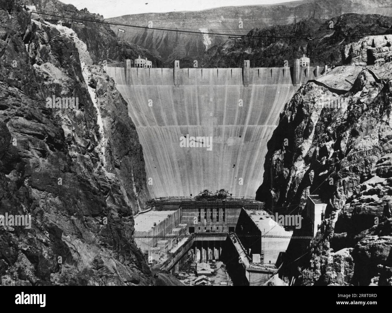 The Great Boulder Dam, Boulder City, Nevada, U.S.A. -- Upstream face of ...