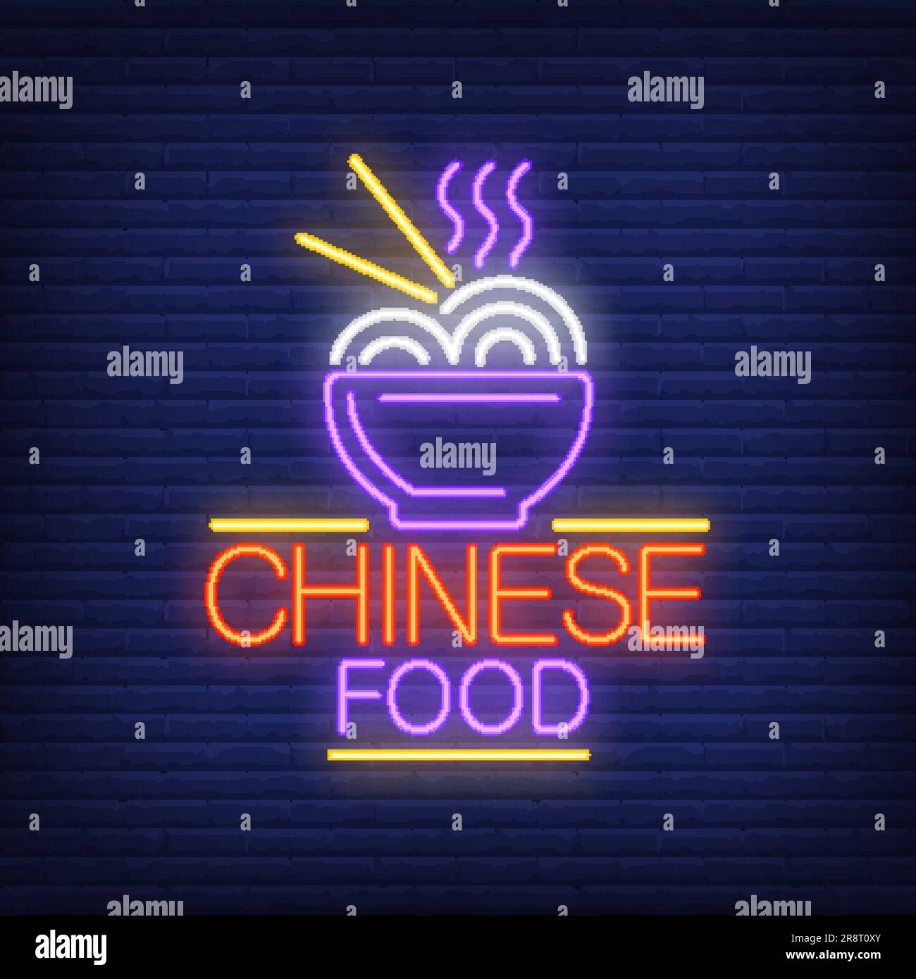 Neon street food sign Stock Vector Images - Alamy