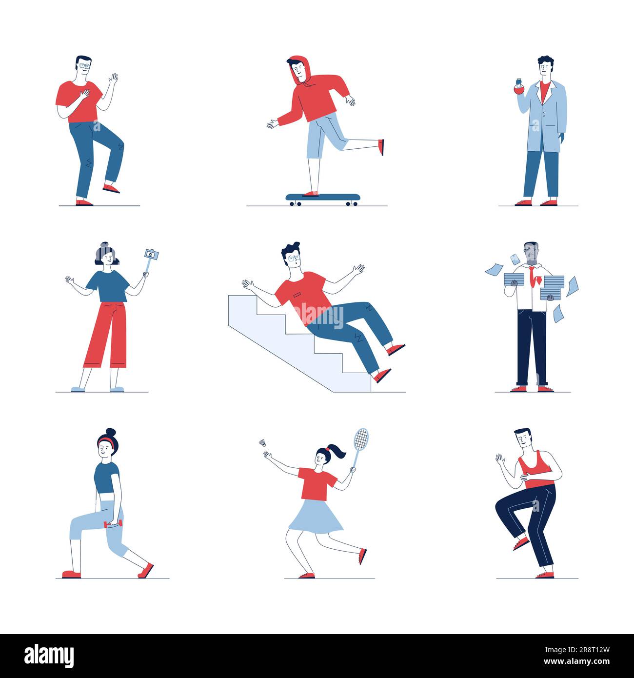 Stylish collection of different cartoon people Stock Vector Image & Art ...