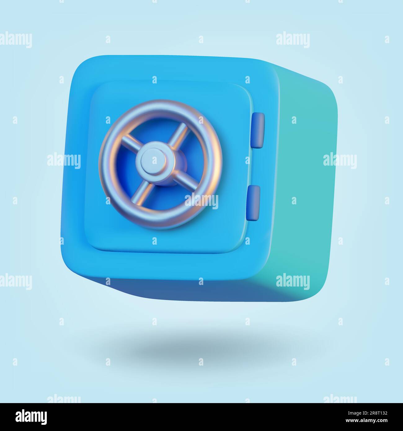 Safe isolated on blue background. 3D Rendering. Vector illustration ...