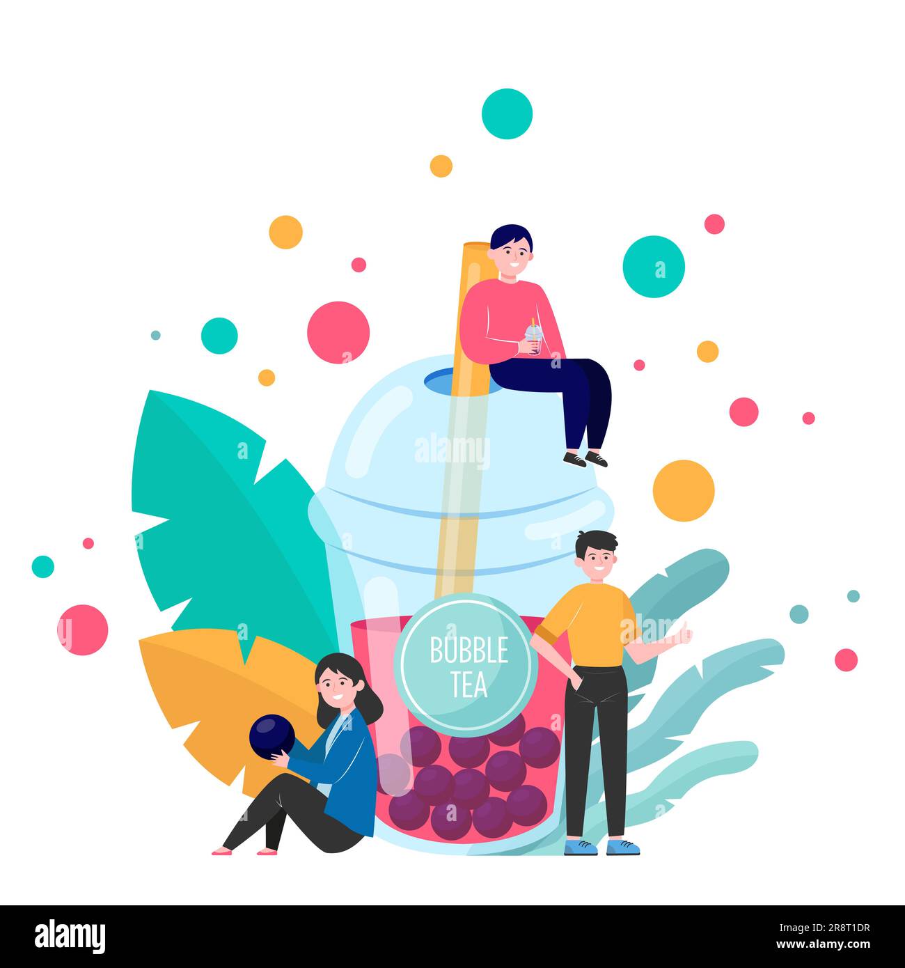 Bubble milk tea flat vector illustration Stock Vector Image & Art - Alamy