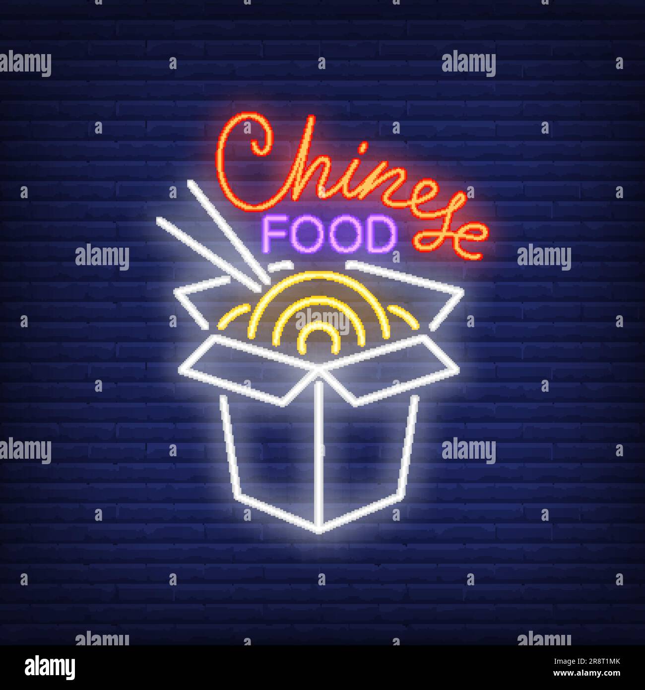 Asian street food night neon Stock Vector Images - Alamy