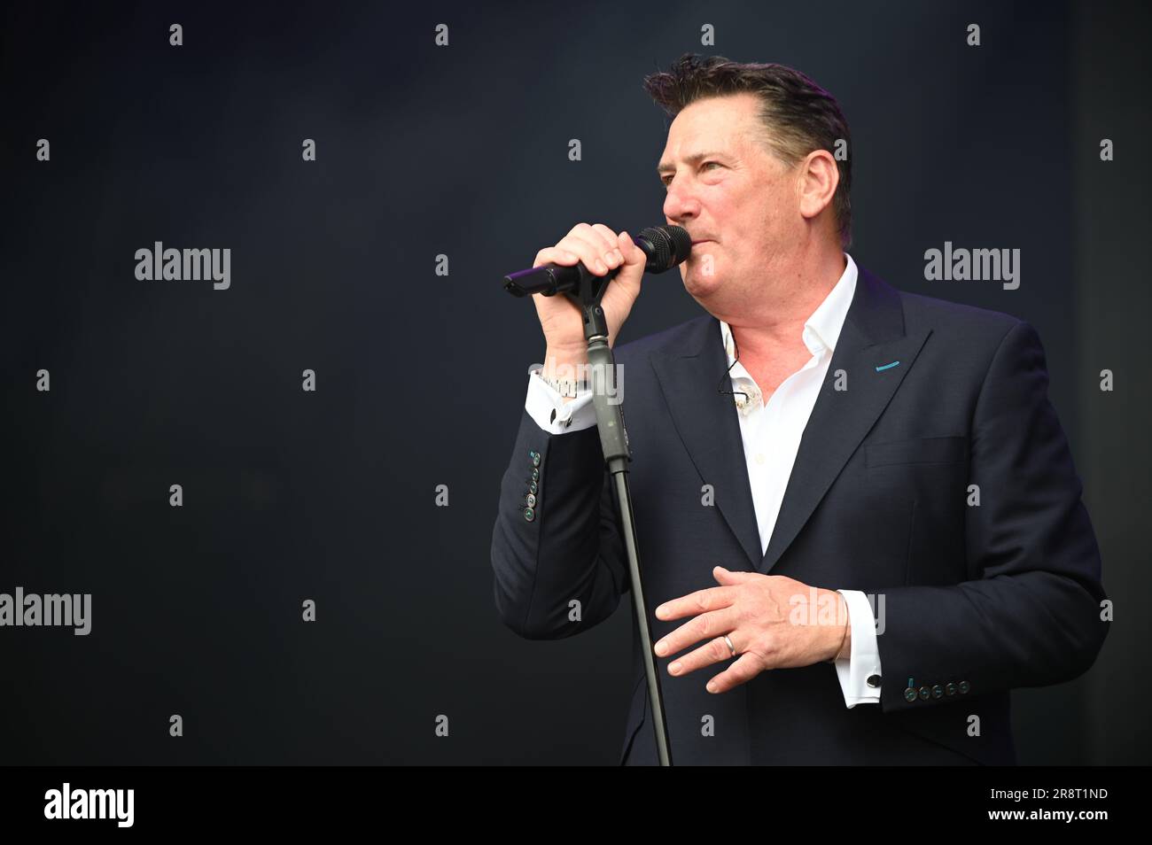 English pop singer, Tony Hadley performs at Lets Rock Leeds 80s ...