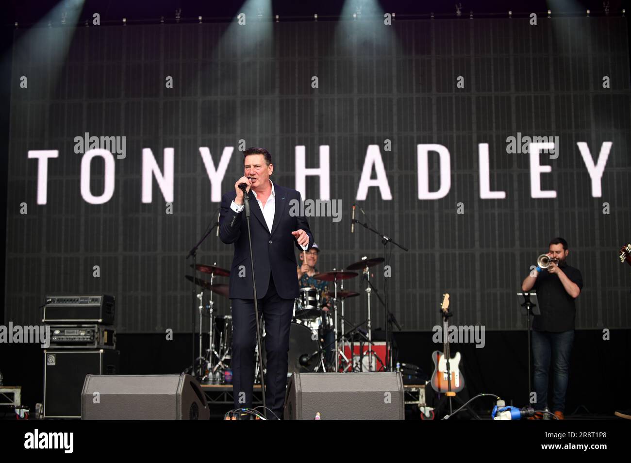 English pop singer, Tony Hadley performs at Lets Rock Leeds 80s ...