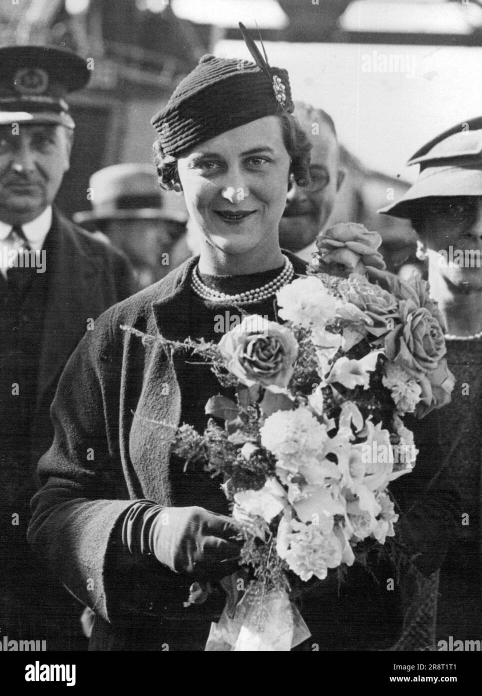 Princess Marina Arrives -- Princess Marina photographed smiling happily ...
