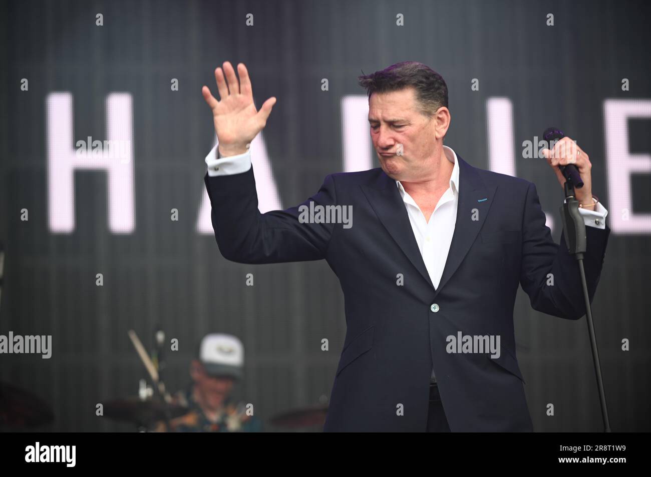 English pop singer, Tony Hadley performs at Lets Rock Leeds 80s ...