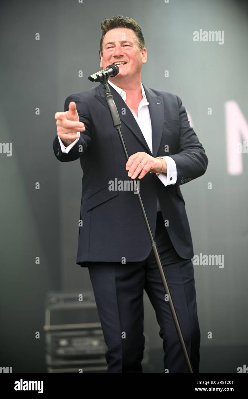 English pop singer, Tony Hadley performs at Lets Rock Leeds 80s ...