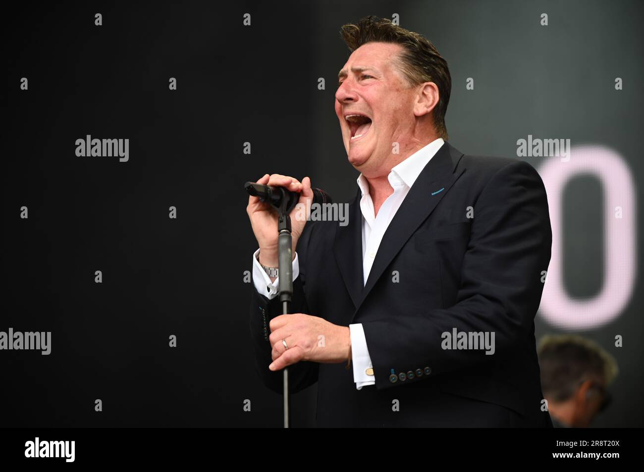 English pop singer, Tony Hadley performs at Lets Rock Leeds 80s ...