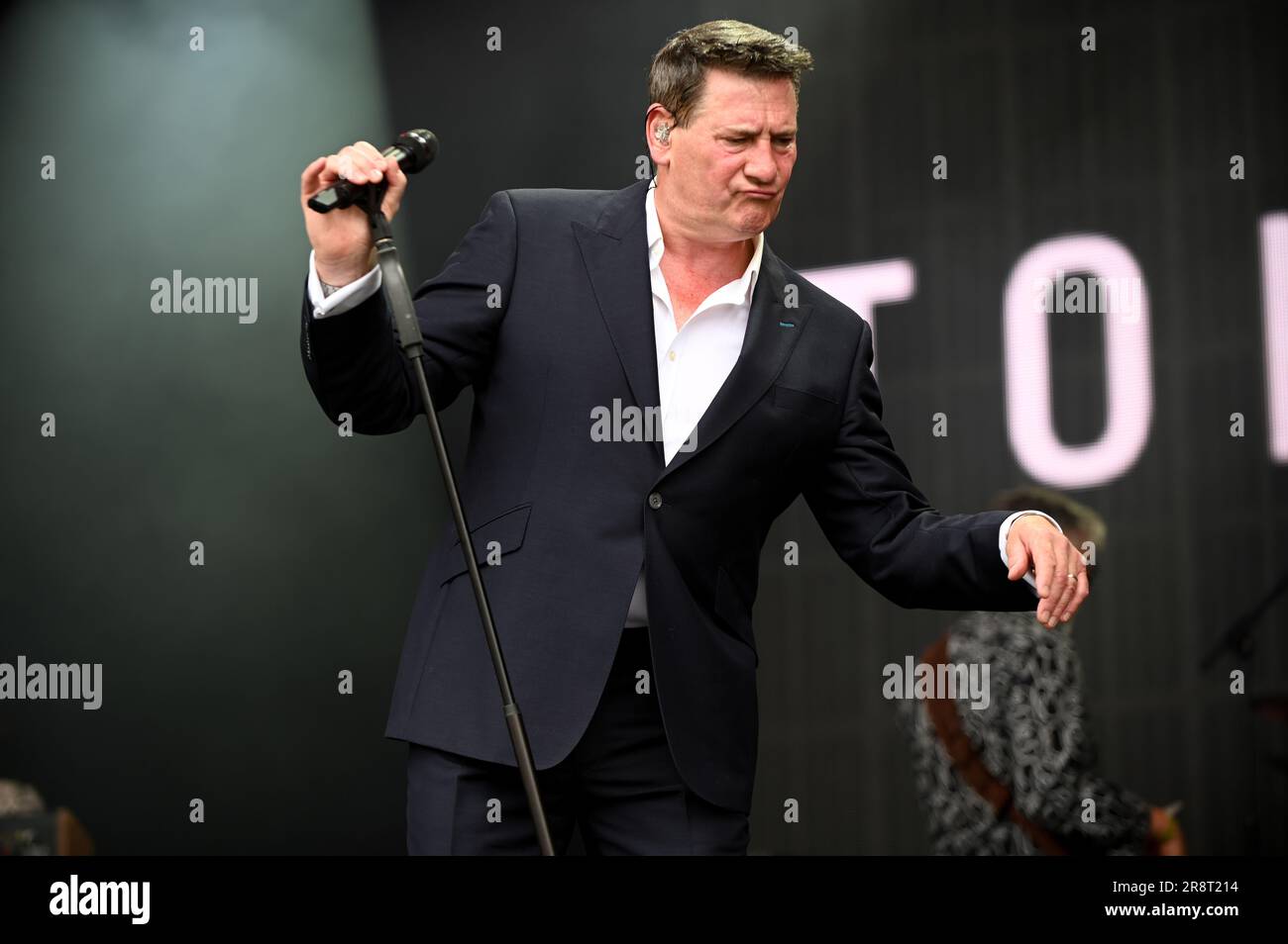 English pop singer, Tony Hadley performs at Lets Rock Leeds 80s ...
