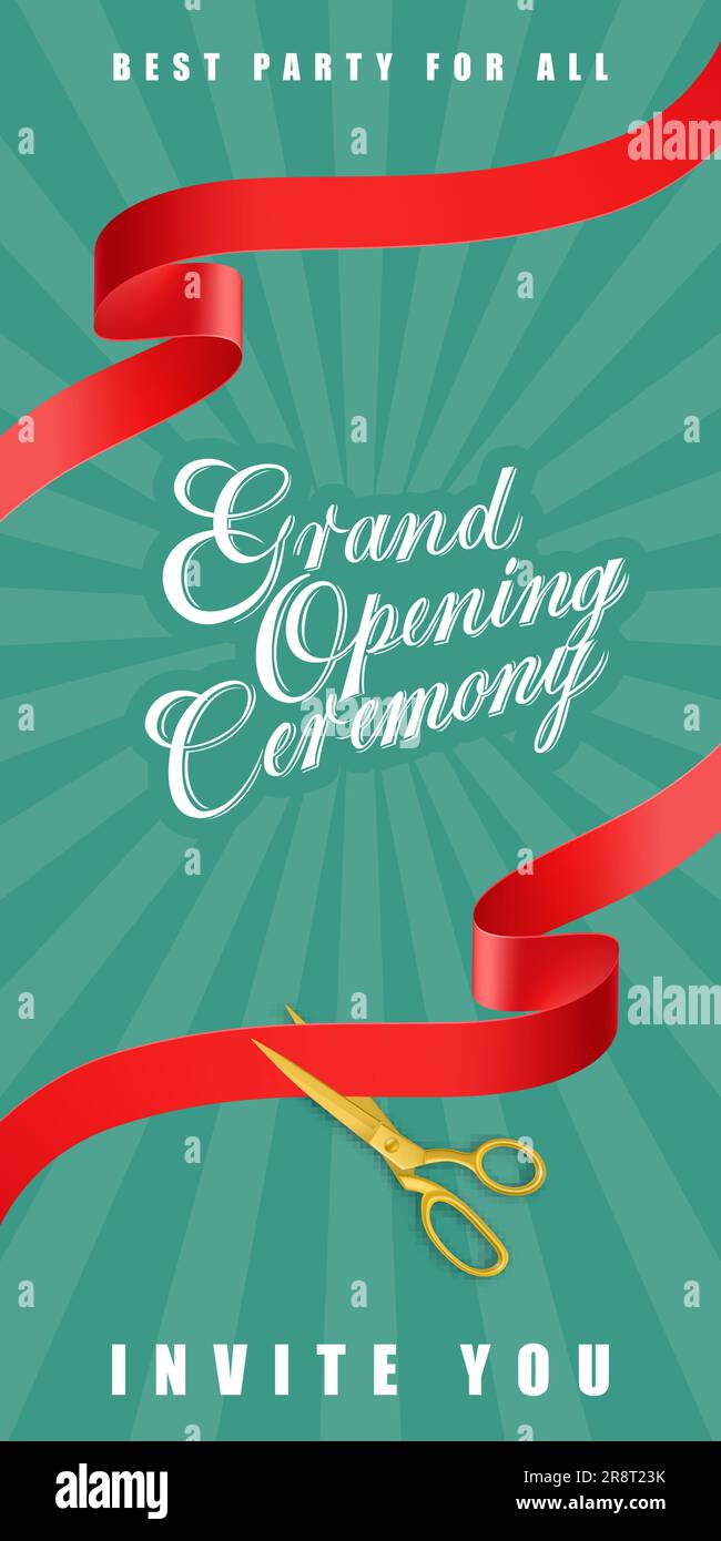 Grand opening ceremony vertical banner design Stock Vector Image & Art ...