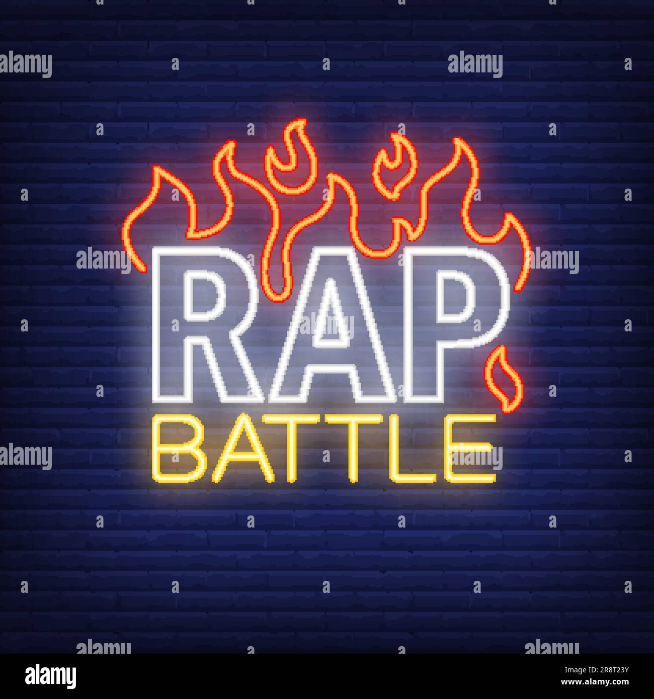 Rap battle neon text and fire Stock Vector Image & Art - Alamy