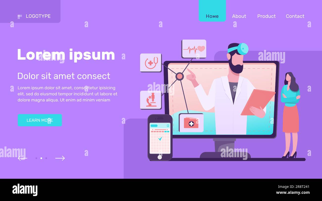 Online doctor smartphone practitioner Stock Vector Images - Alamy