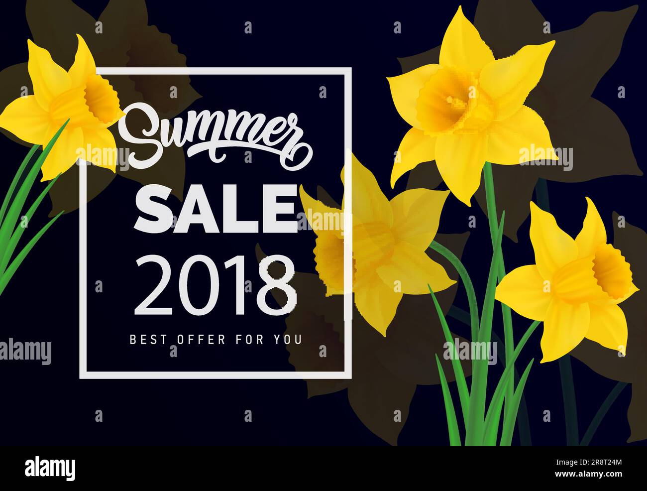 Summer sale lettering with daffodil Stock Vector Image & Art - Alamy