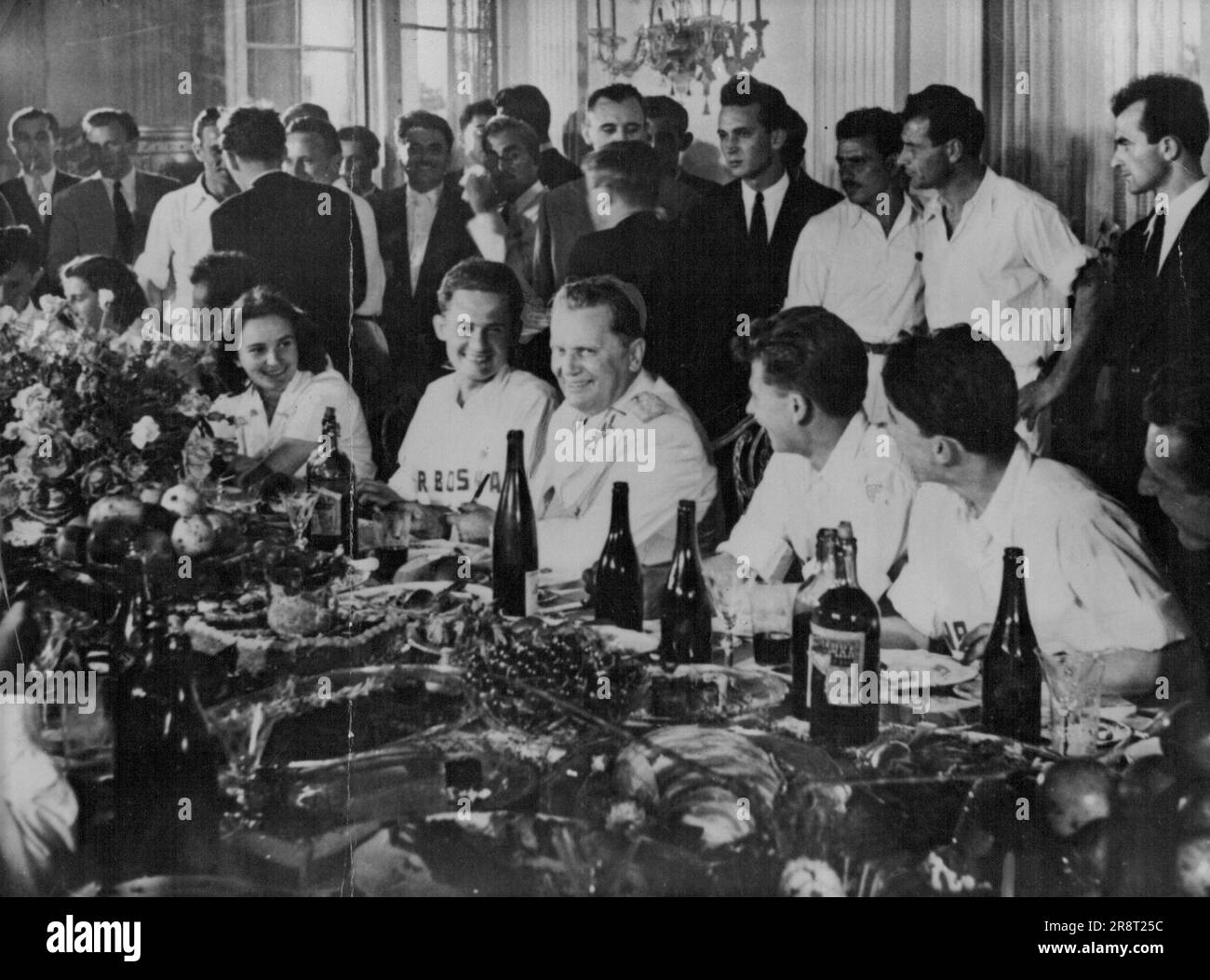 Tito's Birthday. Yugoslav Premier Marshal Tito (uniformed, centre ...