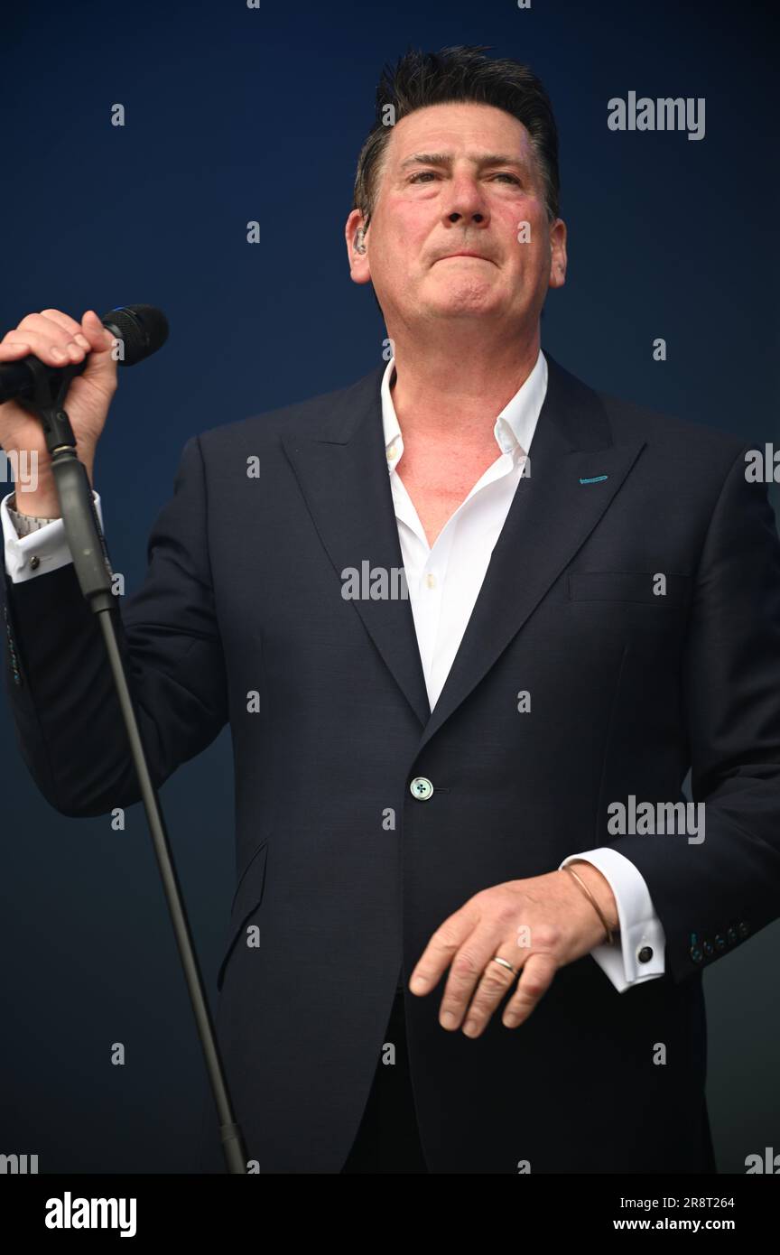 English pop singer, Tony Hadley performs at Lets Rock Leeds 80s ...
