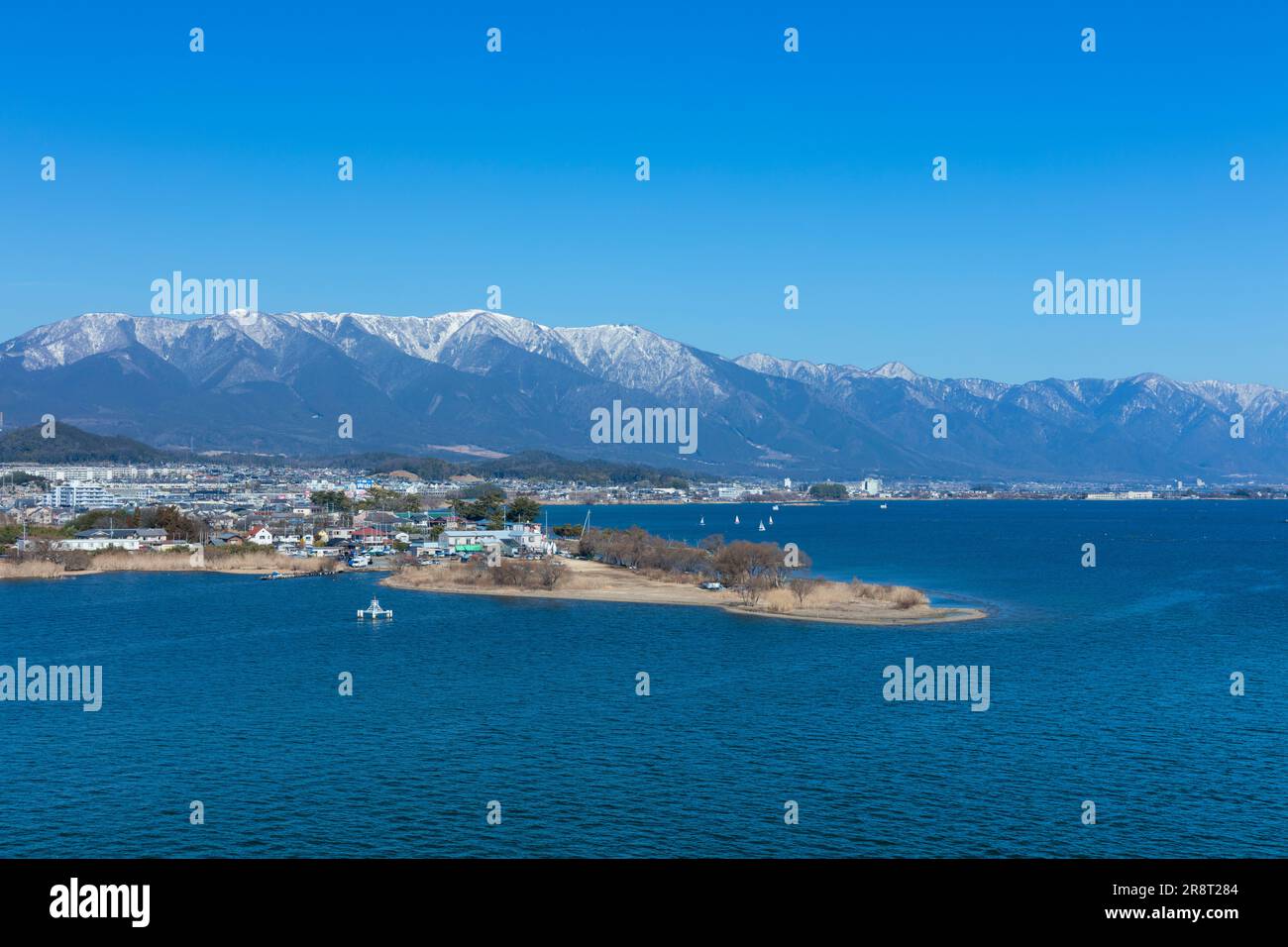 Mt. Hira and Lake Biwa in snow Stock Photo - Alamy