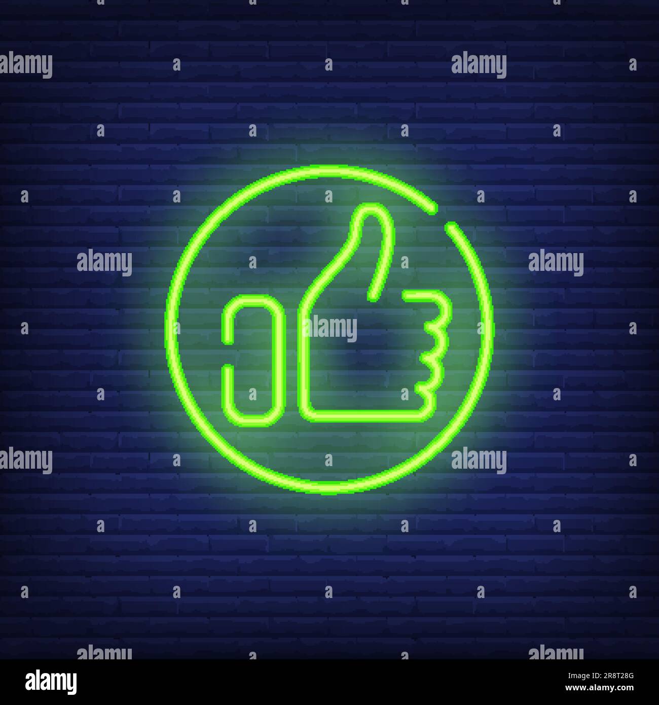 Thumb up neon sign Stock Vector Image & Art - Alamy