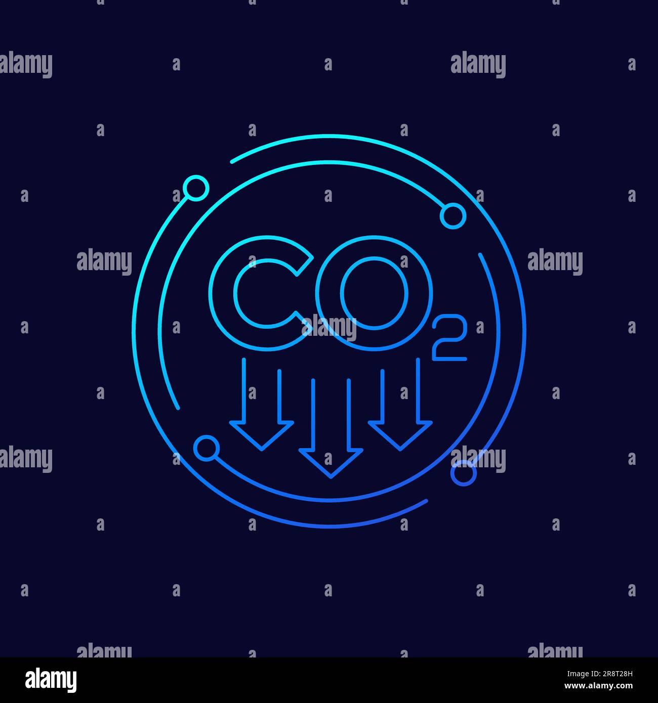 carbon dioxide emissions, reduce co2 emission icon Stock Vector Image ...