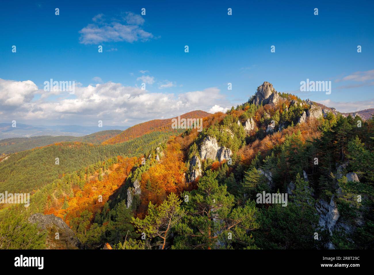Mountain landscape during autumn morning. The Sulov Rocks, national ...