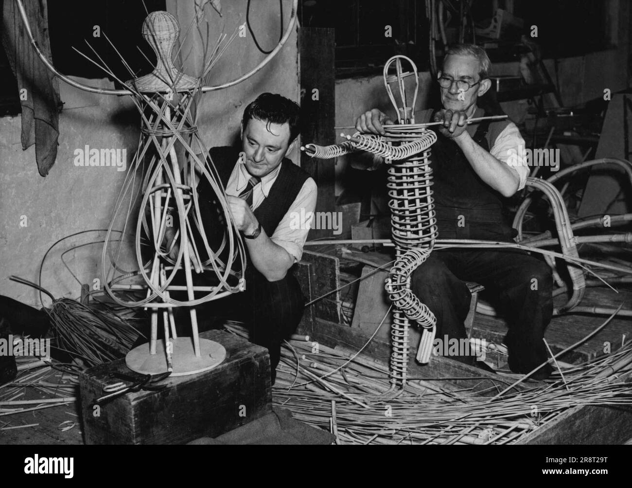 Working In Wicker For Festival Of Britain. David Paston (left) and ...