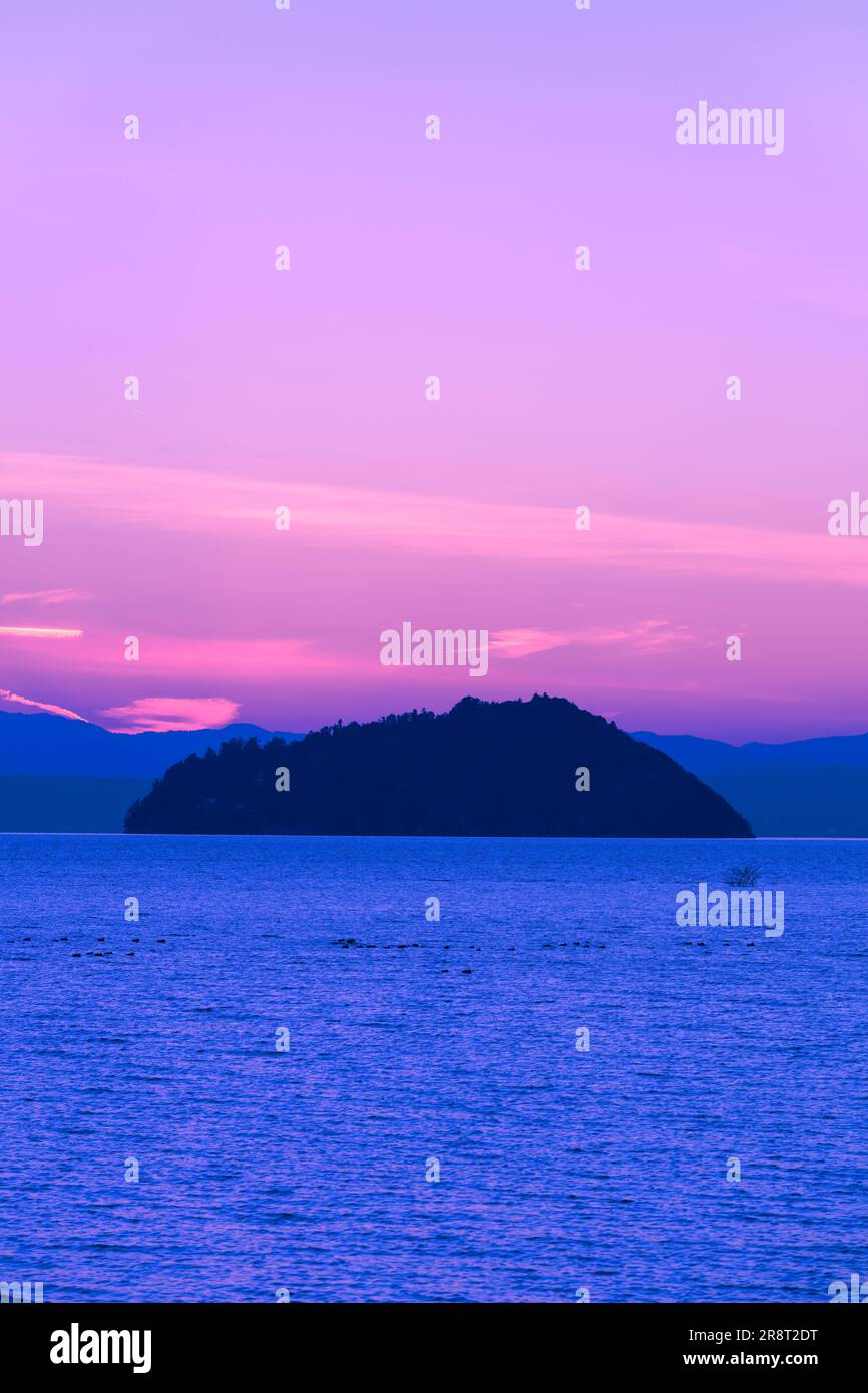 Evening view of Lake Biwa Stock Photo - Alamy