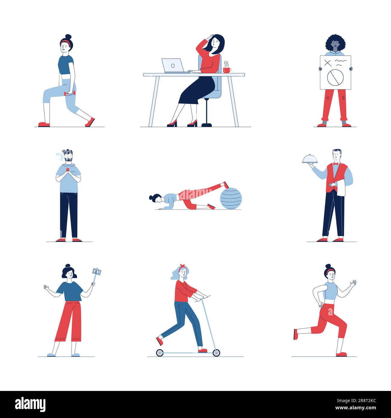 Trendy set of diverse cartoon people Stock Vector Image & Art - Alamy