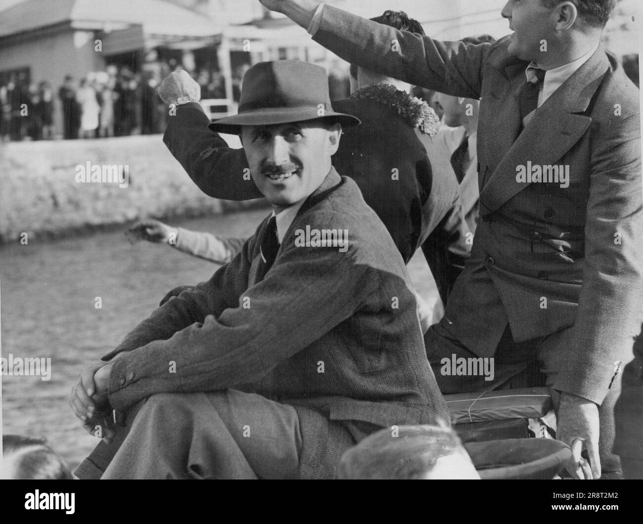 Capt Taylor on launch going to board the GUBA at Rose Bay before ...