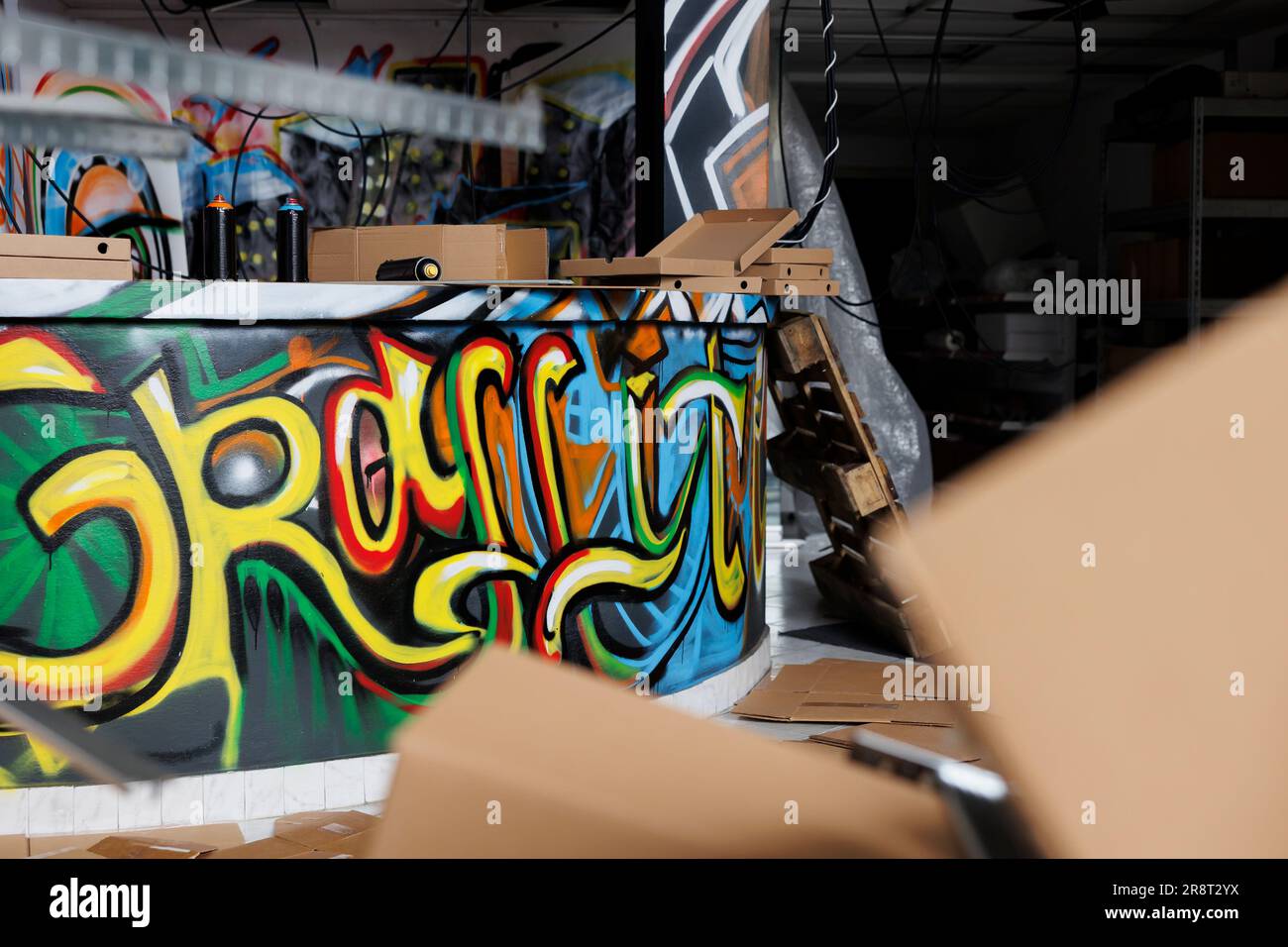 Disintegration of the old building left rubble and debris, empty ...