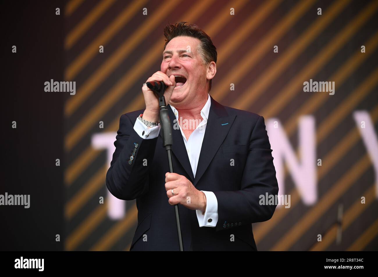 Leeds, UK. 17th June, 2023. English pop singer, Tony Hadley performs at ...