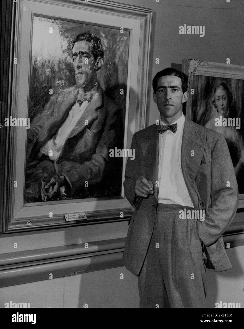 Laurie Thomas. Mr. Ivor Hele's prize winning portrait with Mr. Laurie ...