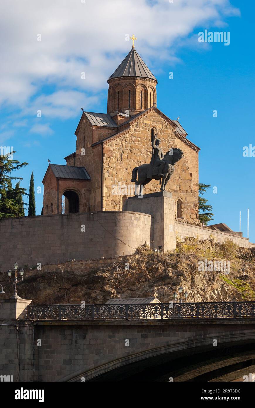Beautiful view of Metekhi church in Old Town Tbilisi, Georgia Stock ...