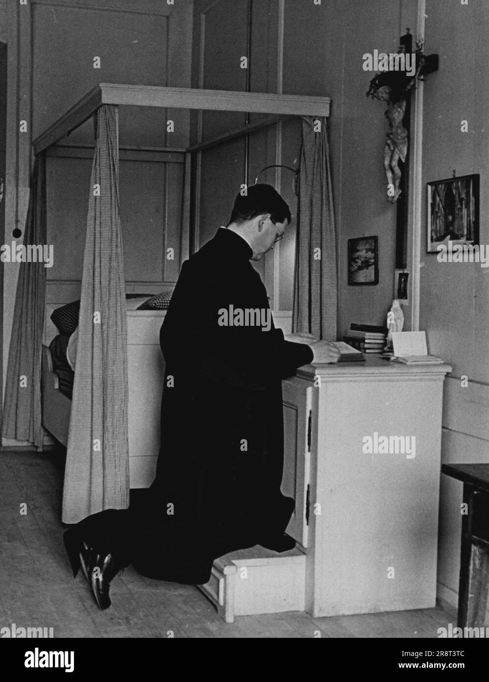 The Einsiedeln Monastery - Switzerland : A monk in the monastery in his ...