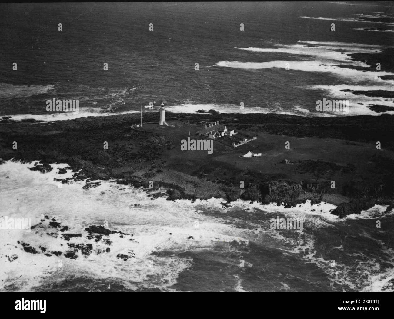 Lighthouse and wreck at Port Stephens, New South Wales. August 7, 1942 ...