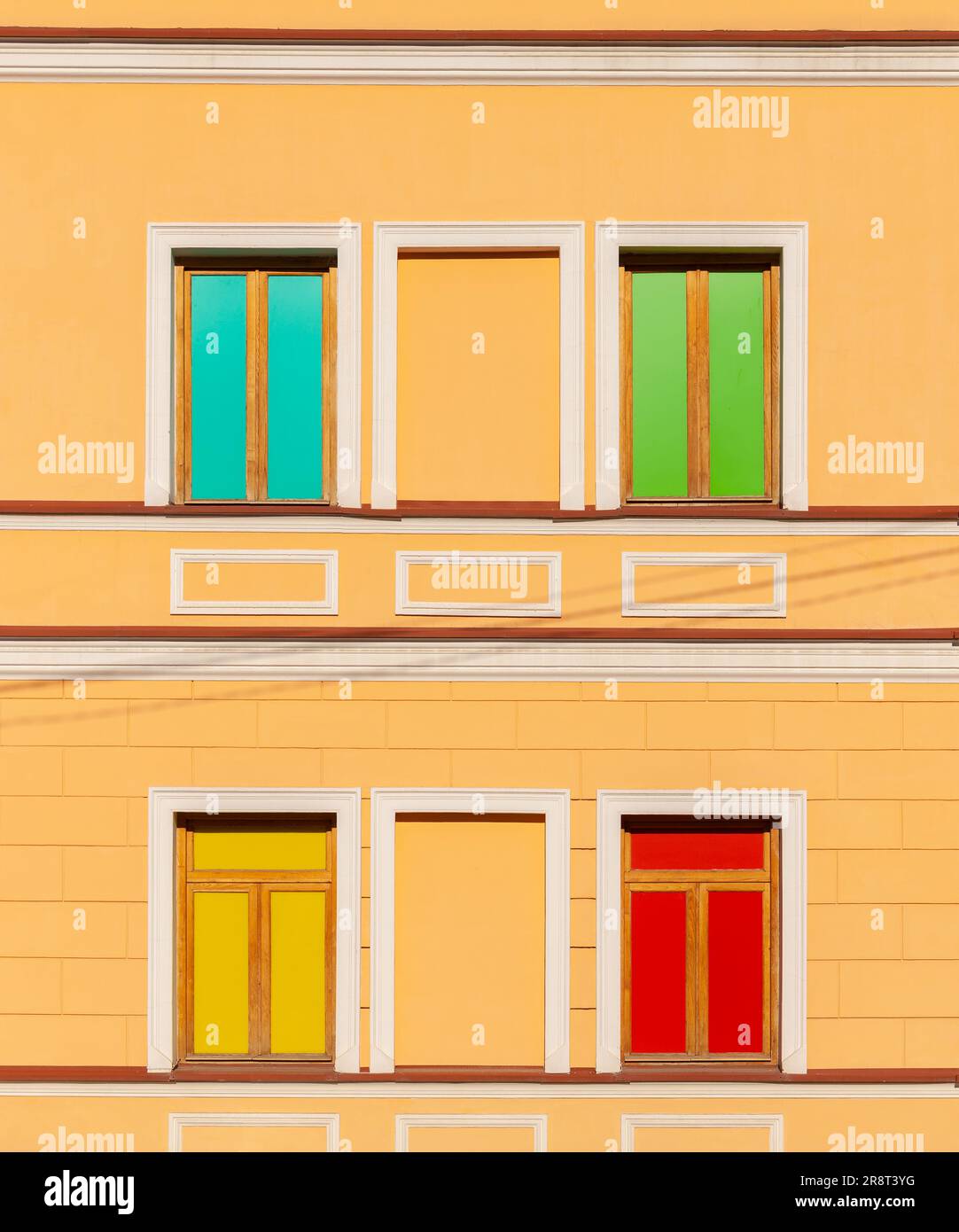 Colorful windows in traditional narrow street of Old Tbilisi Stock ...